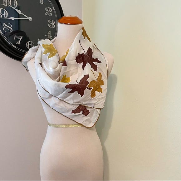 Accessories | 7s Silky Fall Large Scarf Leaves | Poshmark